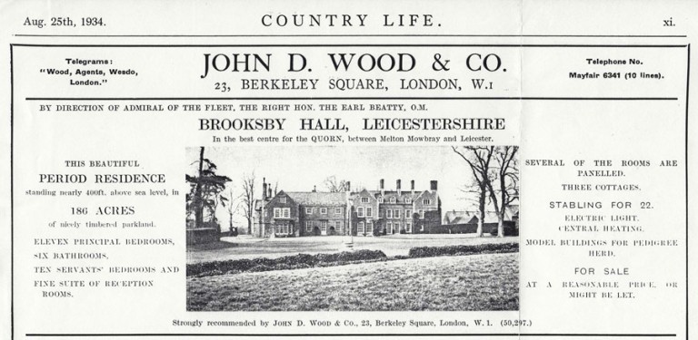 Brooksby Hall & the Beattys - Hoby & District Local History Society